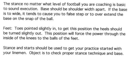 Offensive Line Proper Stance and Starts Drill