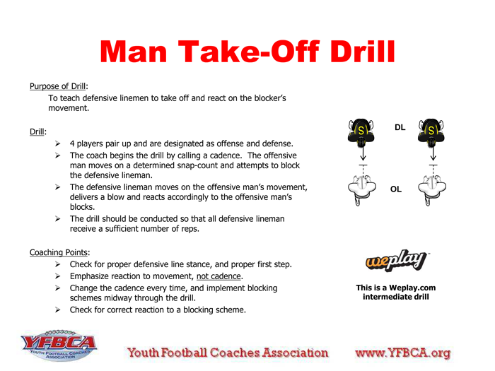 Youth Defensive Linebacker DL Man Take Off